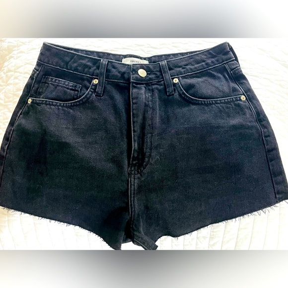 Forever 21 | Shorts | Nwnt Forever 2 High Rise Black Cut Off Denim ...